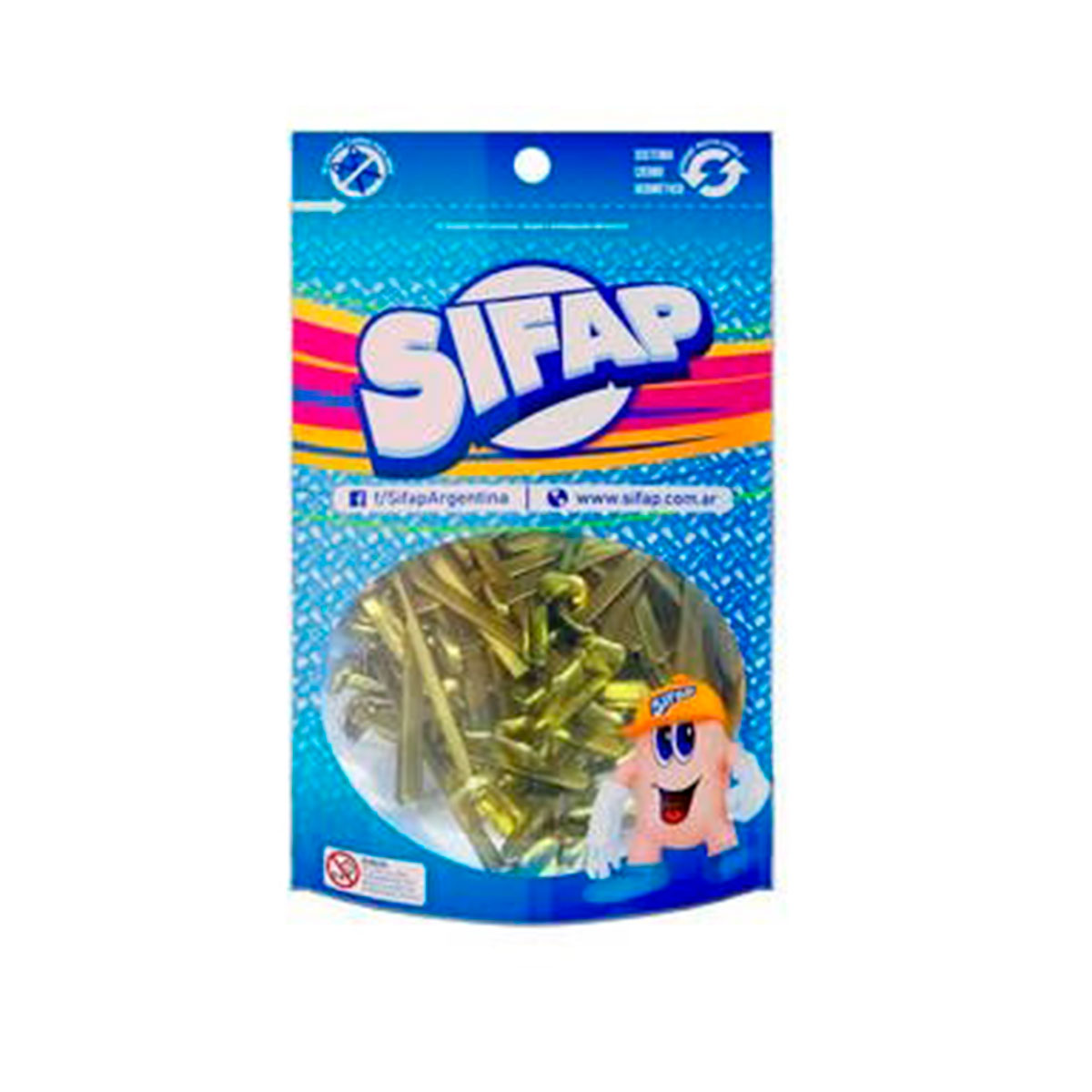 SIFAP BROCHES MARIPOSA Nº 14 DORADOS POR 100 UNIDADES (65MM) | Insu-Com ...